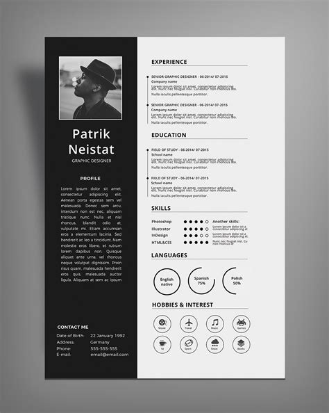 Simple Resume Cv Design Template Free Psd File Good Resume