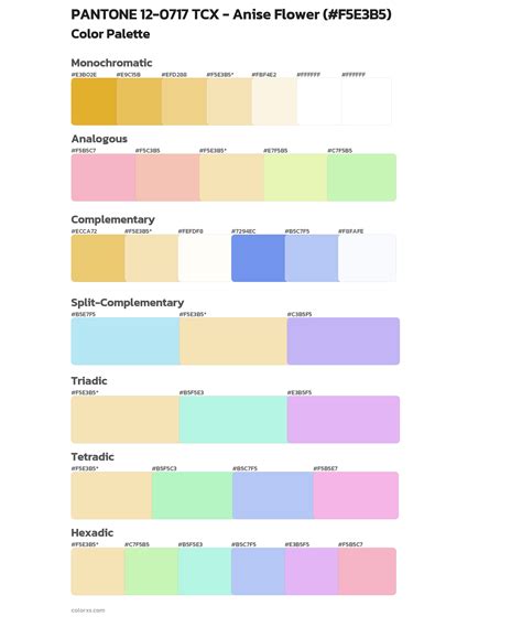 Pantone 12 0717 Tcx Anise Flower Color Palettes