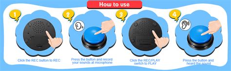 Yunsailing 12 Pack Game Show Buzzer Button Answer Buzzers Classroom Recordable