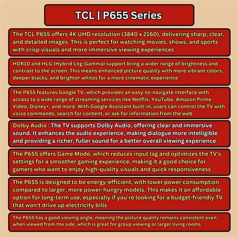 Tcl P655 4k Uhd Tv 55p655 Aipq Processor Dynamic Color
