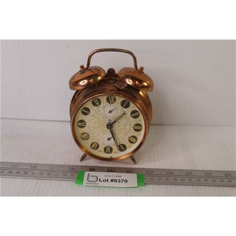 Vintage Prim Copper Alarm Clock Not Working Bodnarus Auctioneering