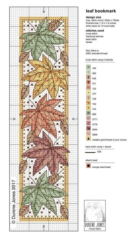 Simple And Elegant Cross Stitch Pattern With Leaves Cross Stitch