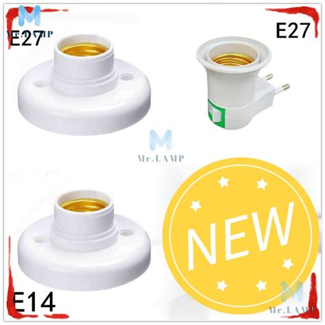 Leederson E14 E27 Edison Screw Cap Socket White Ceiling Light Lamp Bulb Fixing Base Stand Light