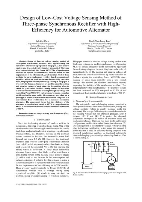 Pdf Design Of Low Cost Voltage Sensing Method Of Three Phase Synchronous Rectifier With High