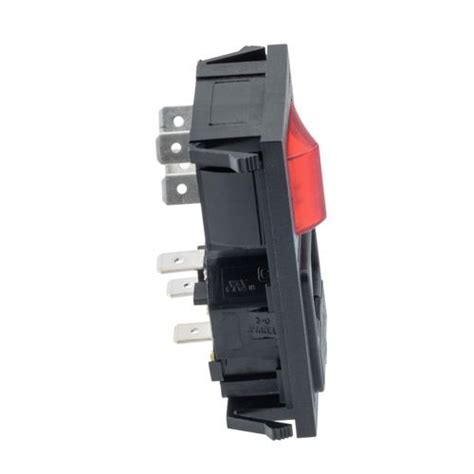 Vertical Power Entry Module Single Fused C14 Inlet Double Contact Illuminated Red Switch 72 3 Mm