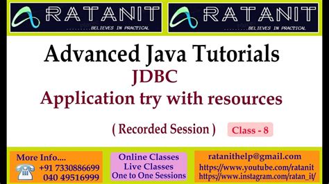 Advanced Java Tutorials JDBC Application Try With Resources Class YouTube