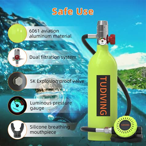 Refillable Scuba Tank With Pump 1l Mini Scuba Tank Dot Certified