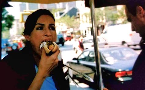 Just Liv taking a bite out of a hotdog + napkin as the scene fades to black. Nothing to see here ...