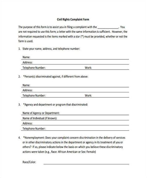 Civil Complaint Template Word