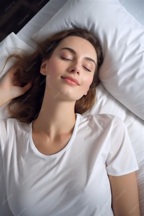 Premium Photo Woman Sleeping In Bed Generative Ai