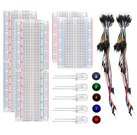 4 Values 184 Pcs Solderless Breadboard Kit 2 Pcs 830 Tie