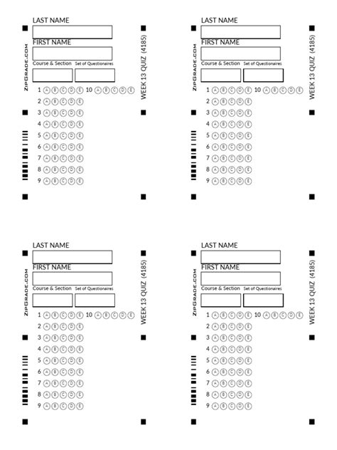Week 13 Quiz Bubble Sheet Pdf