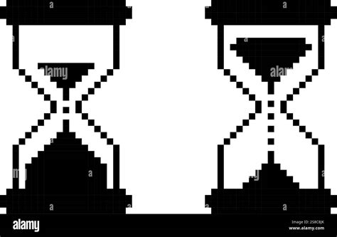 Hourglass Icon Pixel Effect Style Simple Design Stock Vector Image