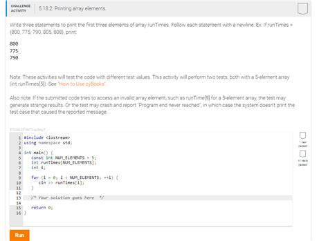 Solved Challenge Activity 5182 Printing Array Elements