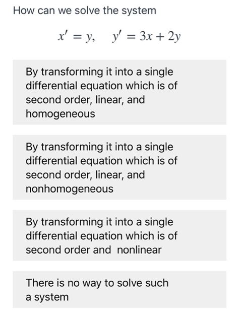 Solved 1 If We Transform A Single Differential Equation Of