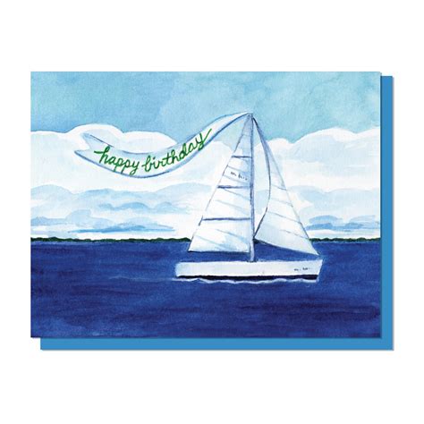 Sailboat Birthday Card The Lavender Whim