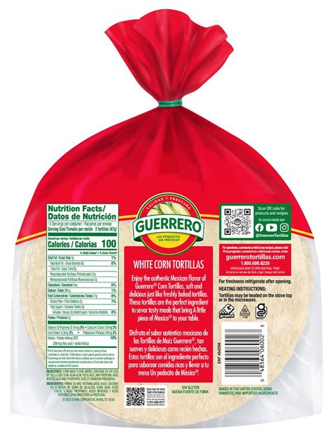 White Corn Tortillas Guerrero Tortillas