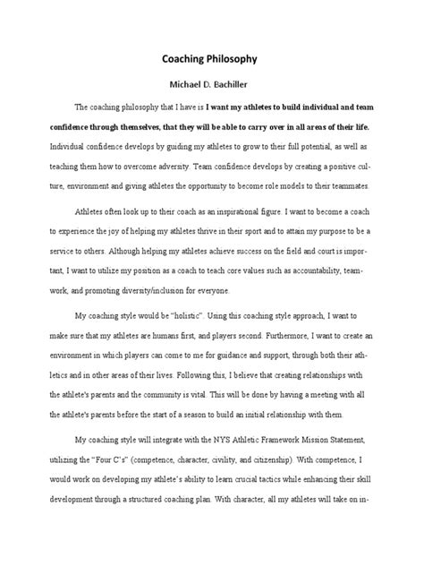 Coaching Philosophy Pdf Learning Behavioural Sciences