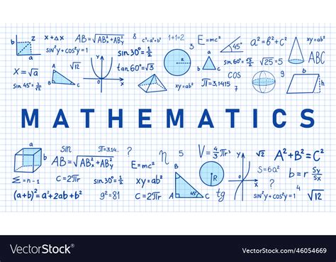 Hand Drawn Math Symbols Math Symbols On Notebook Vector Image