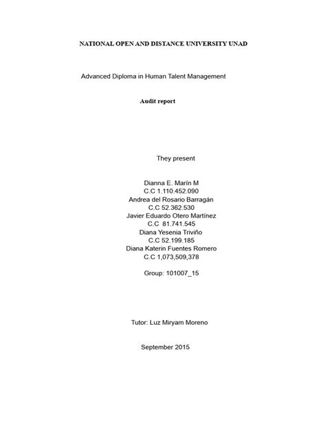 Human Resources Audit Model Pdf Audit Goal