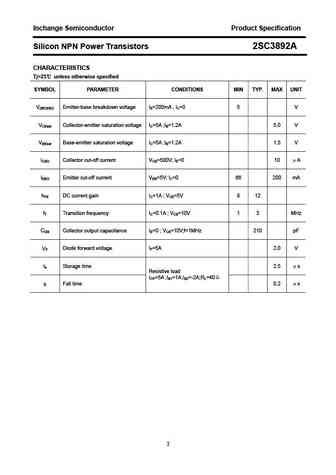 2sc3892apdf Detailed Specification All Transistors Power Mosfet