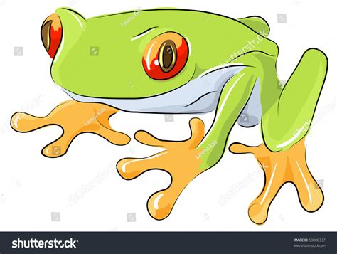 Frog Jungle Tree Frog Vector Caricature Stock Vector Royalty Free