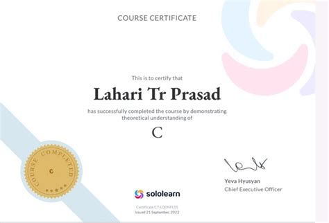 Lahari T R Prasad On Linkedin Cprogramming Sololearn