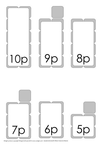 Numicon Shaped Price Tags For Shopping Widgit Cip Teaching Resources