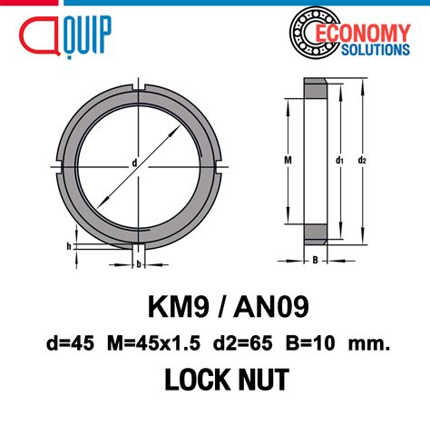 แป้นเกลียวล็อค Km09 Lock Nut แหวนล็อค Km Km09 จำนวน 1 ชิ้น Aquipthai