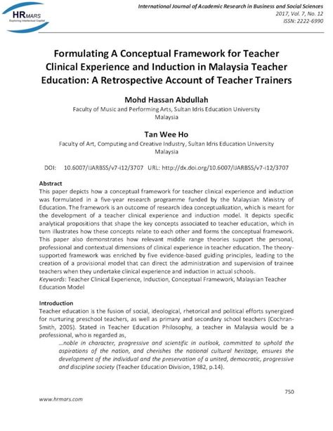 pdf formulating a conceptual framework for teacher … hrmars