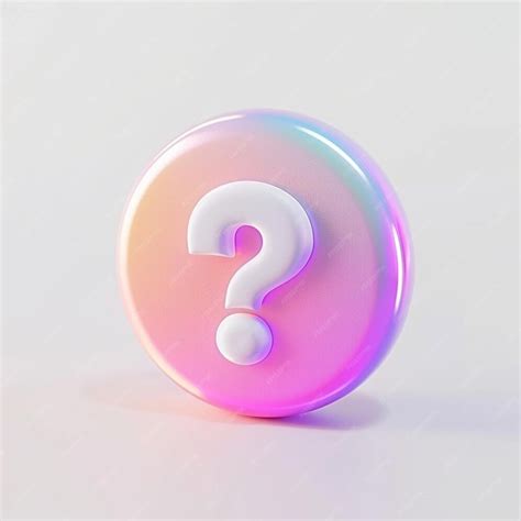 3d Rendered Photos Of Fa Website Button Icon Question Mark On Button With Solid Background