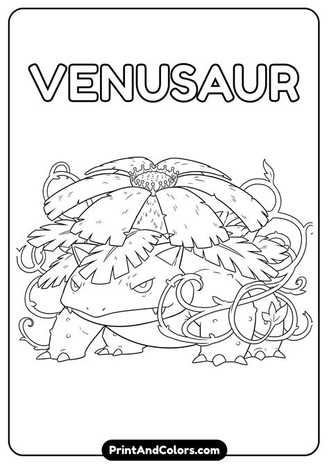 Pokemon Venusaur Coloring Pages Pokemon Coloring Pages Print And