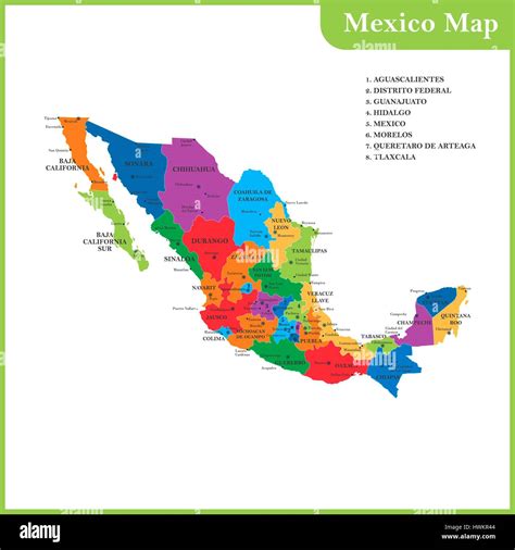 Mexico States And Capitals Map Uno