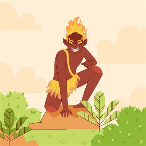 Illustration De Curupira Design Plat Vecteur Gratuite