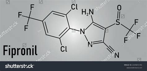 Fipronil Insecticide Molecule Skeletal Formula Stock Vector Royalty