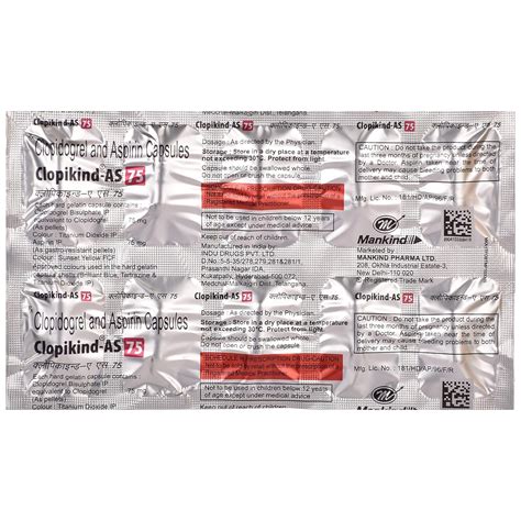 Clopikind As 75 Strip Of 10 Capsules Health And Personal Care
