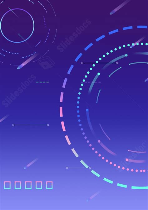 Technology Poster In Blue With Geometric Elements Page Border Background Word Template And