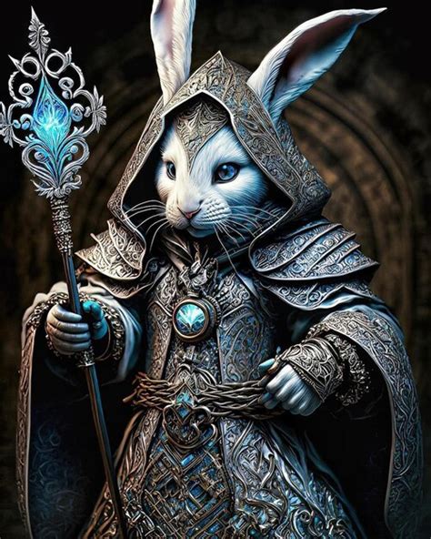 Premium Photo A Rabbit With A Magic Wand In His Hands