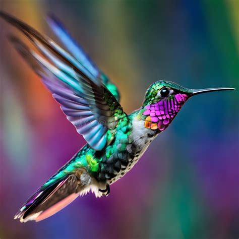 Wings Of Color A Hummingbirdâ€™s Vibrant Display Stock Image Image Of
