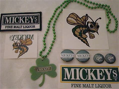Mickeys Beer Hornet Stickers Pins Patches Clover Necklace Tattoos