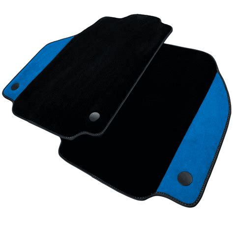 Ferrari 488 Pista Spider Black Floor Mats 2019 2021 Blue Alcantara