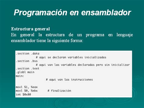 Programación En Lenguaje Ensamblador