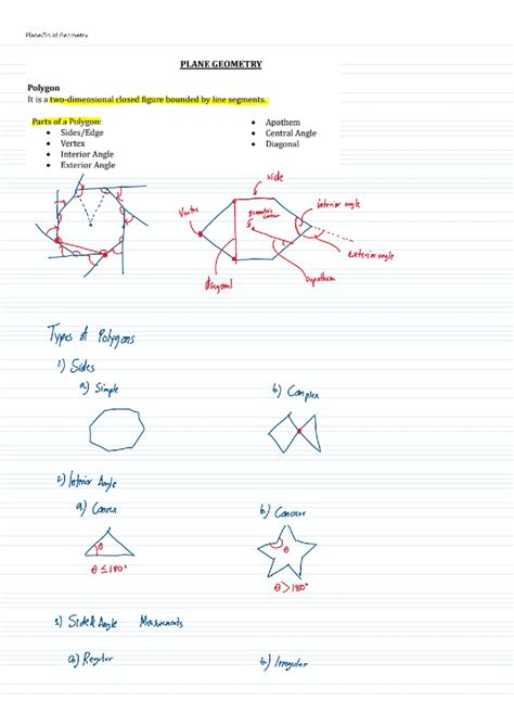 Plane Solid Geometry Notes Geometry Plane Geometry Polygon It Is A