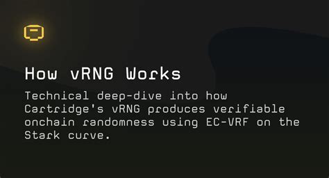 How Vrng Works Cartridge Documentation