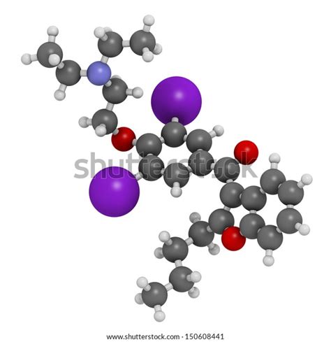 Amiodarone Antiarrhythmic Drug Chemical Structure Atoms Stock Illustration 150608441 Shutterstock
