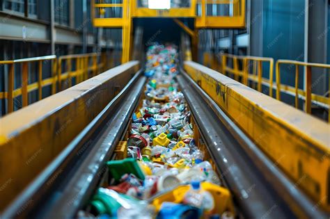 Premium Photo Sorting Mixed Recyclables On A Conveyor Belt At A Waste