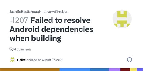 failed to resolve android dependencies when building · issue 207