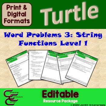 String Array Project Level Word Problems For Python Turtle By Computer Corner