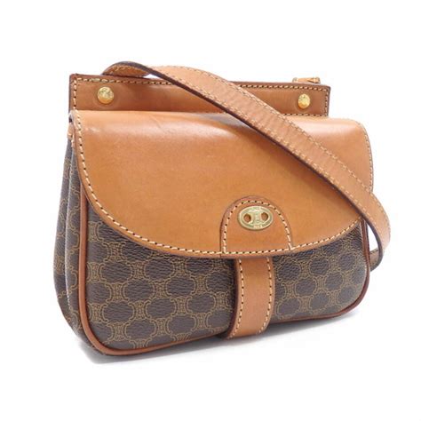 Celine Bags Celine Shoulder Bag Ladies Brown Pvc Leather Macadam