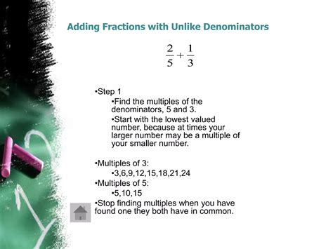 Adding Fractions With Unlike Denominators PPTX